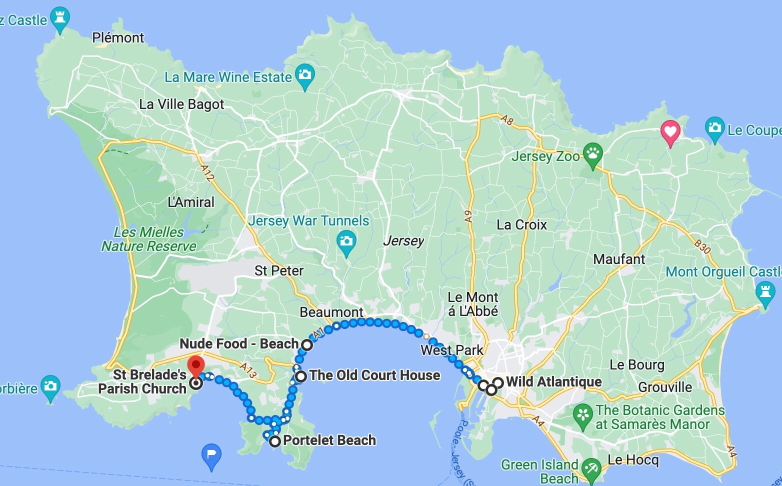 Jersey CI - St Helier to St Brelade – Wild Atlantique